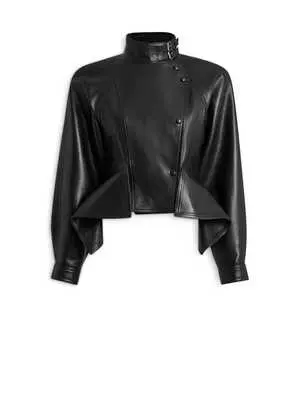 Balmain Lambskin Pilot Jacket - Black