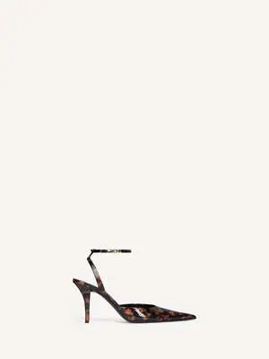 Balmain Printed Patent Leather Strappy Pumps