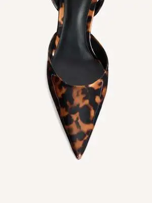 Balmain Printed Patent Leather Strappy Pumps