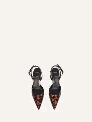 Balmain Printed Patent Leather Strappy Pumps