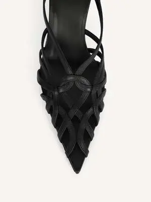 Balmain Smooth Leather Cage Stiletto Sandals