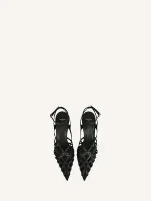 Balmain Smooth Leather Cage Stiletto Sandals