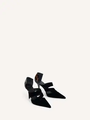 Balmain Velvet And Printed Patent Leather Pumps