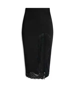 Balmain Knit Midi Skirt With Lace