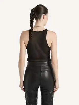 Balmain Knit Vest Top With Lace Trim - Black