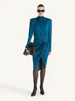 Balmain Draped Flowing Jersey Dress