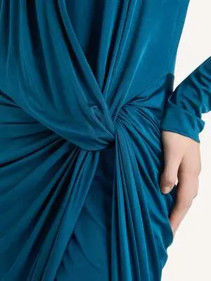 Balmain Draped Flowing Jersey Dress