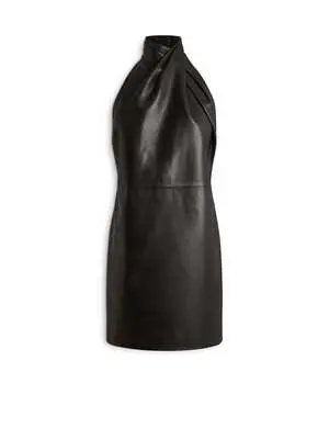 Balmain Lambskin Open-back Dress - Black