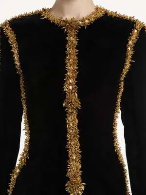 Balmain Velvet Dress With Embroidered Trim