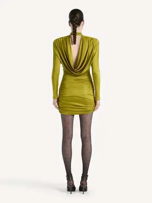 Balmain Draped Flowing Jersey Dress - Green