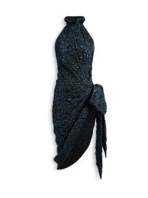 Balmain Draped Cloqué Jacquard Dress