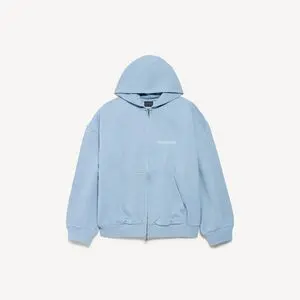 Balenciaga Back Zip-up Hoodie Regular Fit - Blue