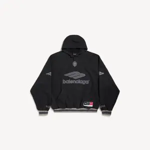 Balenciaga 3b Sports Icon Dry Fleece Hoodie - Black