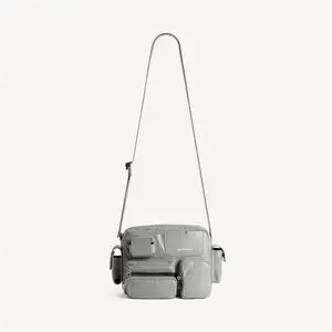 Balenciaga Superbusy Camera Bag In Arena Lambskin - Grey