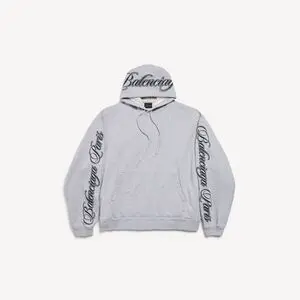Balenciaga Cursive Oversized Hoodie - Grey