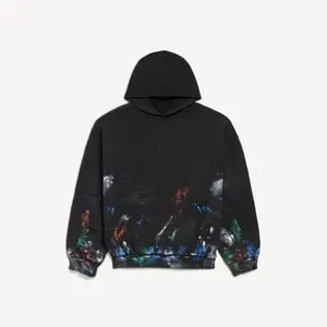 Balenciaga Painter's Shirt Medium Fit Hoodie - Black