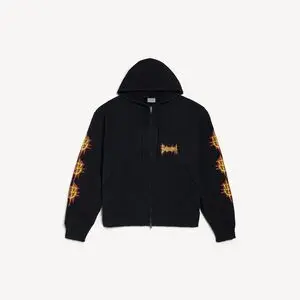 Balenciaga Sacré Caur Oversized Zip-up Hoodie - Black