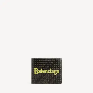 Balenciaga Select Square Folded Coin Wallet - Black