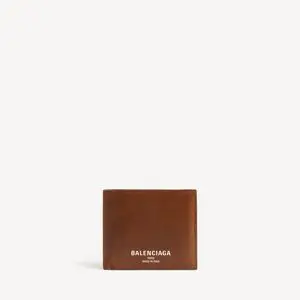 Balenciaga Credit Square Folded Coin Wallet - Brown