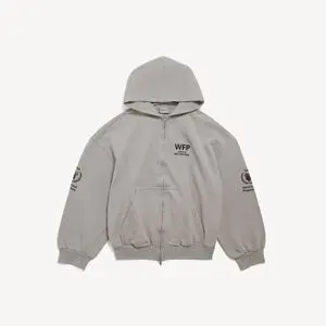 Balenciaga Wfp Regular Zip-up Hoodie - Grey