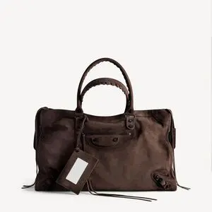 Balenciaga Le City Bag Large Waxed Suede