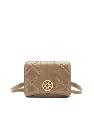 ORANGE CUBE Mosaic Diamond Crossbody Bag Khaki - Brown