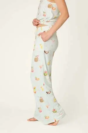 PJ Salvage It's Five O'clock Somewhere Cocktail Print Open Leg Pants