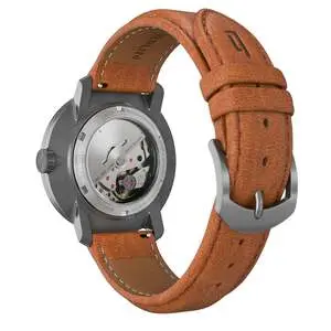 Lilienthal Berlin Neolux Day Date Dark Silver Leather Light Brown