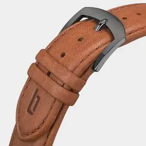 Lilienthal Berlin Neolux Day Date Dark Silver Leather Light Brown