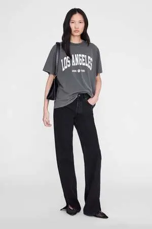 ANINE BING Cade Tee Los Angeles University - Washed Grey