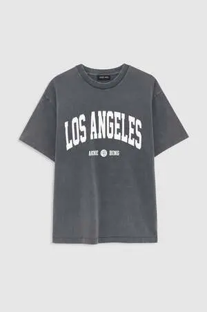 ANINE BING Cade Tee Los Angeles University - Washed Grey