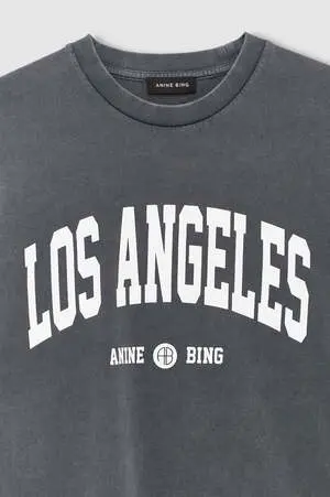 ANINE BING Cade Tee Los Angeles University - Washed Grey