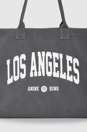 ANINE BING Leo Canvas Tote Bag - Washed Grey