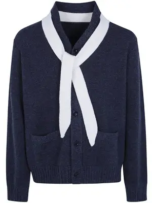 Sacai Sweater Wool Knit Cardigan - Gray