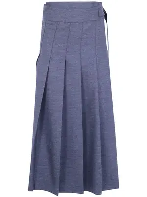 RÓHE Skirt Pleated Wrap "dark Grey Melange - Gray