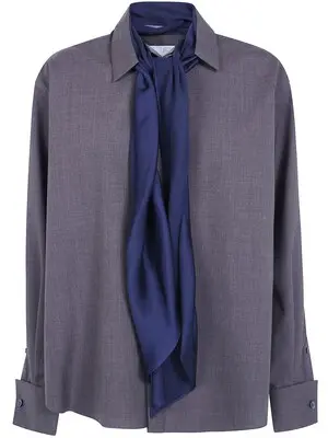 Sacai Shirt Polyester Wool "suiting Shirt - Brown