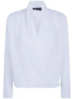 DRHOPE Shirt Silky "classic Twist Shirt - White