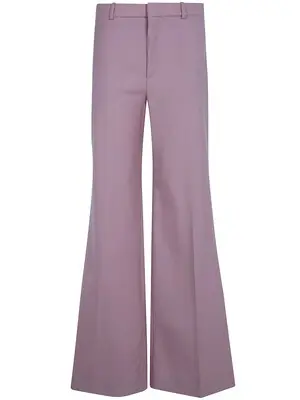 Chloé Pants Flare Leg Trousers - Brown