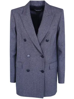 DRHOPE Jacket Double Breasted Blazer - Gray