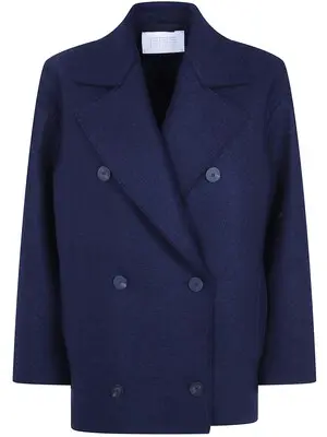 Harris Wharf London Coat Oversized Peacoat - Blue