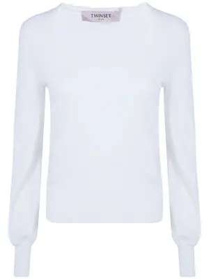 TWINSET Sweater Long Sleeve "round Neck - White