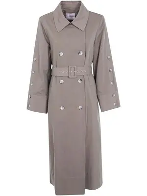 TWINSET Cotton Lyocell Blend Trench Coat