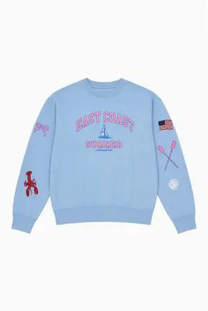 LoveShackFancy First Port East Coast Summer Pullover - Blue