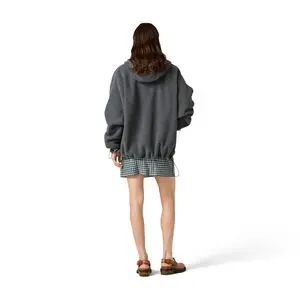 Miu Miu Fleece Zippered Hoodie Jacket
