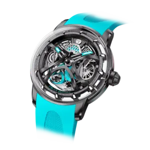 TSAR BOMBA Automatic Mechanical Watch With Skeleton Dial And Fluoroelastomer Strap - Lonized Blue