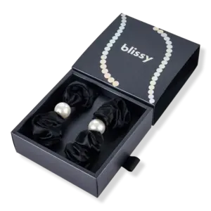 BLISSY Pearl Scrunchies - Black
