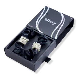 BLISSY Pearl Scrunchies - Black