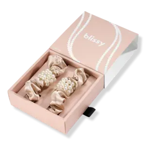 BLISSY Pearl Scrunchies - Champagne