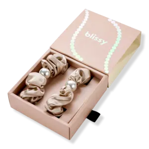 BLISSY Pearl Scrunchies - Champagne