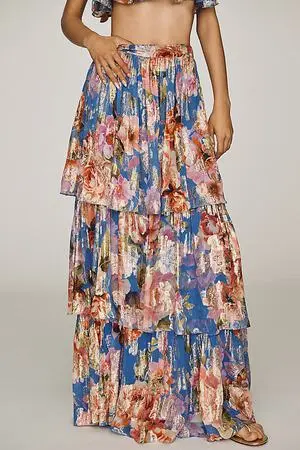 HERMANT & NANDITA Tiered Maxi Skirt